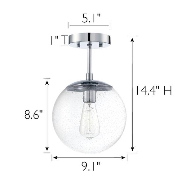 Design House 588517 Gracelyn 9" Wide Semi-Flush Globe Ceiling Fixture - Bed Bath & Beyond - 38057270